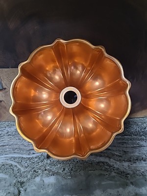 Vintage copper ring pan fluted tube Copper Colored Aluminium Cake Pan ...