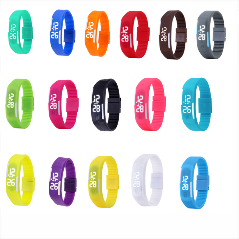 Waterproof LED Digital Rubber Sports Watch Bracelet Digital WristWatch ...
