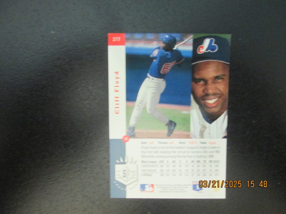 CLIFF FLOYD EXPOS 1993 UPPER DECK SP PREMIER FOIL PROSPECTS RC CARD ...