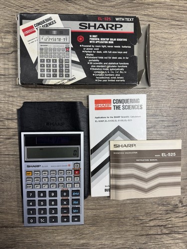 Sharp EL-525 With Text Solar Cell Scientific Calculator Working | eBay