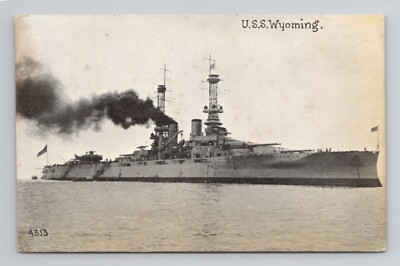 Military NAVY SHIP USS Wyoming BB-32 dreadnought battleship Postcard 5B ...