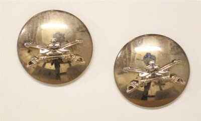 U.S. Army Enlisted Collar Pin set 7685: Armor pair - domed, white gold ...