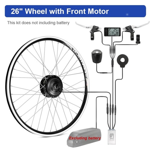 36V250W 26" Electric Bike Conversion Kit Front Hub Motor Wheel Retrofit ...