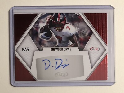 2023 Sage High Series Daewood Davis AUTO RED FOIL RC Miami Dolphins #A ...