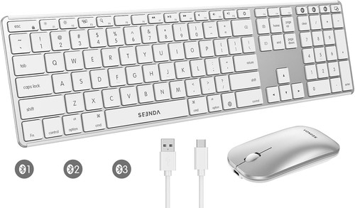 seenda Bluetooth Keyboard for Mac, Multi-Device Rechargeable Keyboard ...