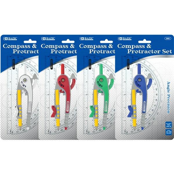 401797 Scale- Arm Compass W / 2 Wood Pencil 6 Inch Protractor Set for ...