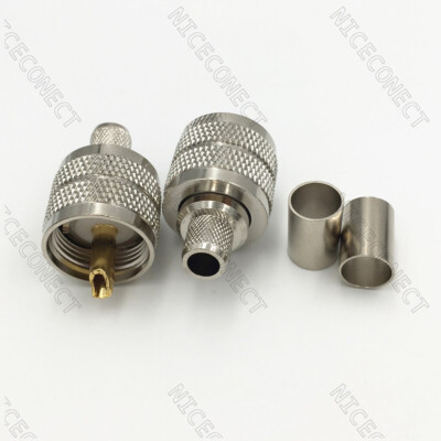 10x PL-259 UHF Male Plug Crimp PL259 For RG5 RG6 LMR300 5D-FB RF ...