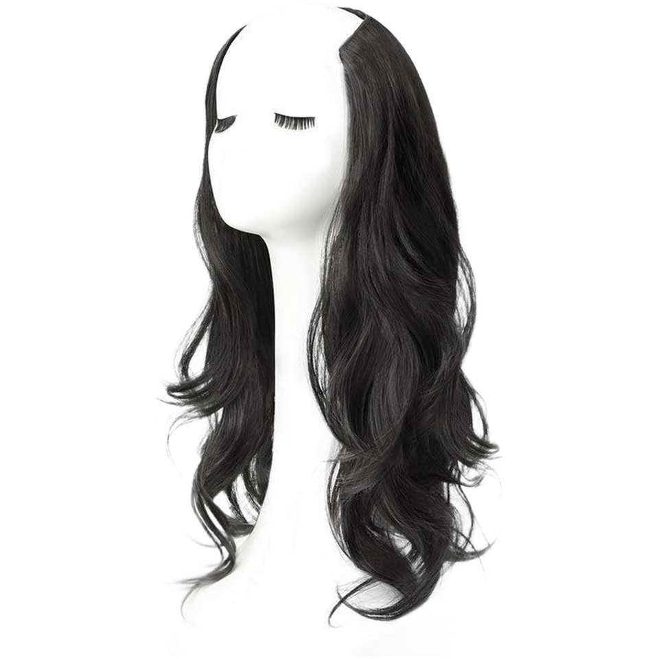 55cm Wavy Hair Extensions One Unit Human Hair for For WIG Brown Shades ...