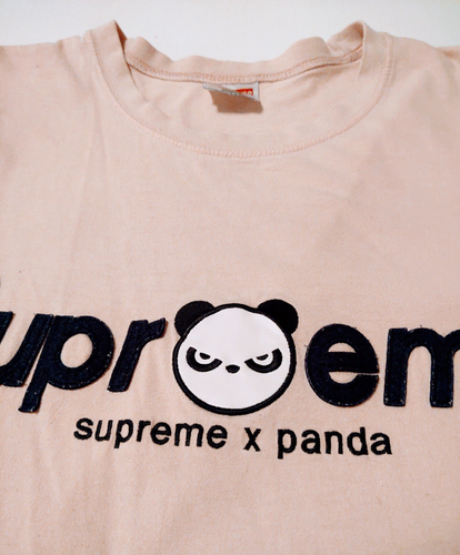 SUPREME X PANDA Men's Crew Neck 100% Cotton (M) Purple Short Sleeve T ...