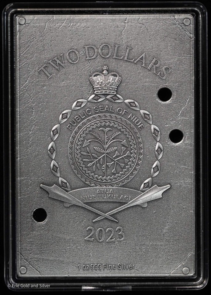 2023 $2 Niue Wild West Outlaw Billy the Kid 1 oz Silver Antiqued Coin ...