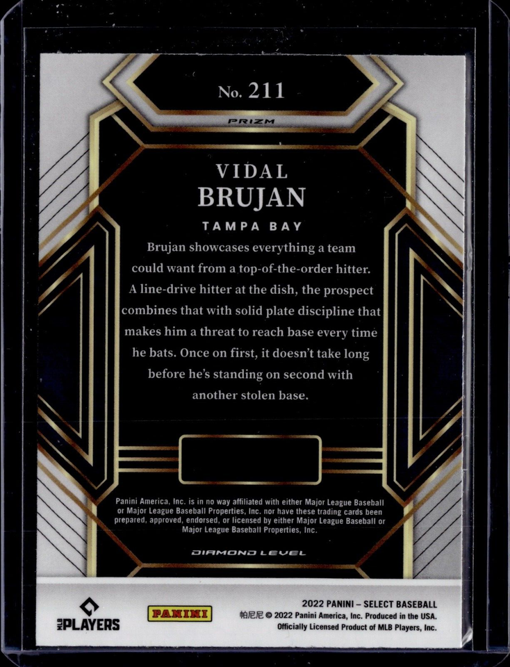 2022 Panini Select Vidal Brujan Holo Rookie Card - Tampa Bay Rays | eBay