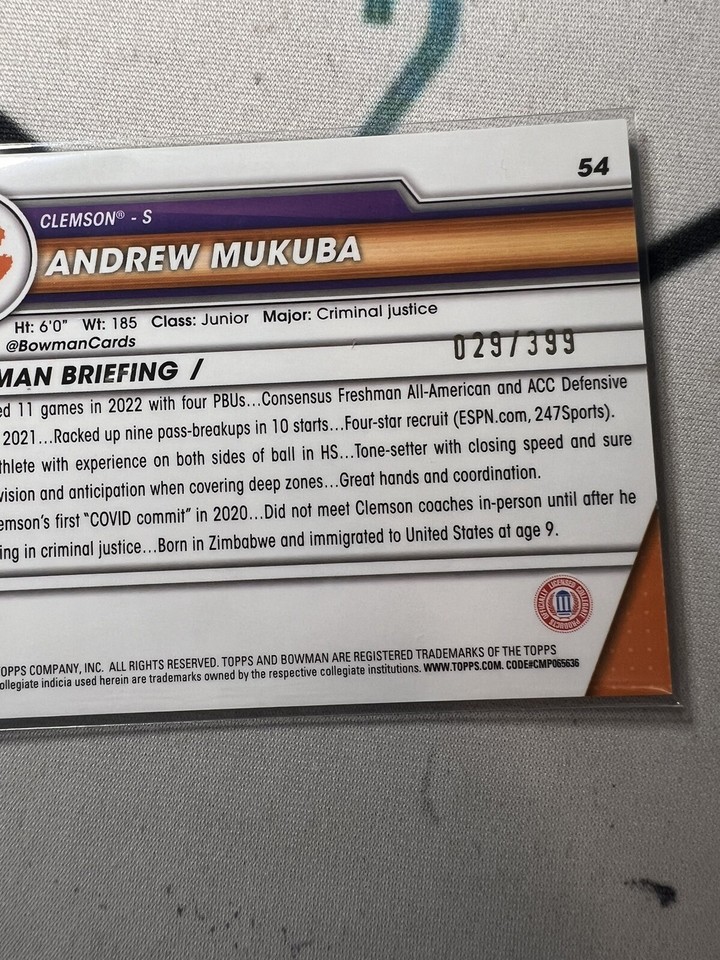 JUSTICE ELLISON - 2023 Bowman Chrome U 1st Yellow Refractor Auto /75 ...