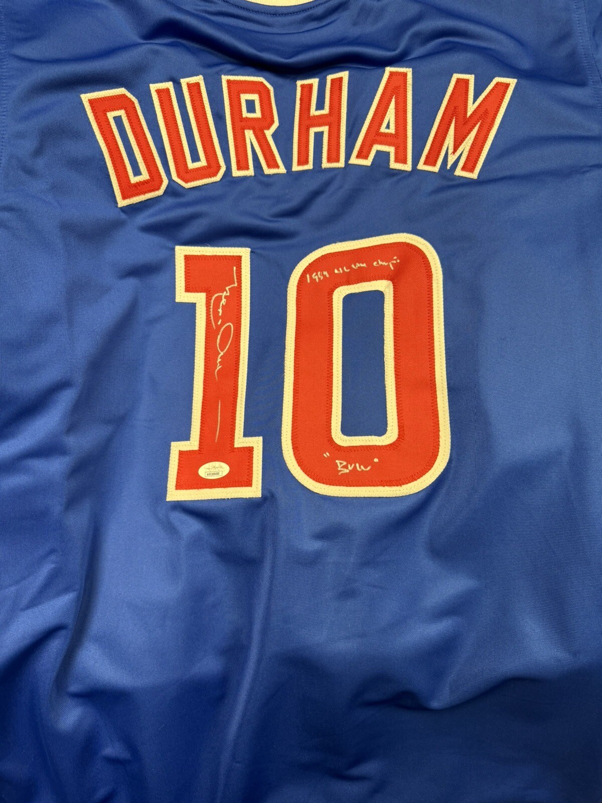 Leon Durham Autographed Custom Jersey 1984 NL East Champs Bull JSA | eBay