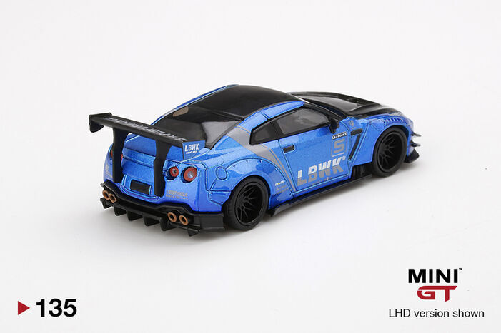MINI GT 135 LBWK Nissan GT-R (R35) Blue / LB Work Livery 2.0 MINI GT 135 LBWK Nissan GT-R (R35) Blue / LB Work Livery 2.0