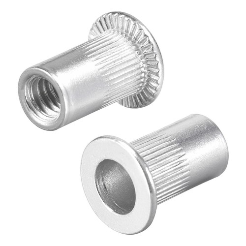 50pcs #8-32 Rivet Nuts Aluminium Alloy Knurled Flat Head Threaded ...
