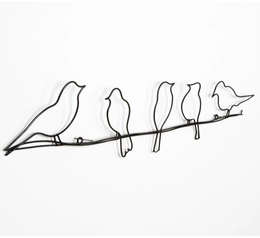 Black Bird Silhouette Wire