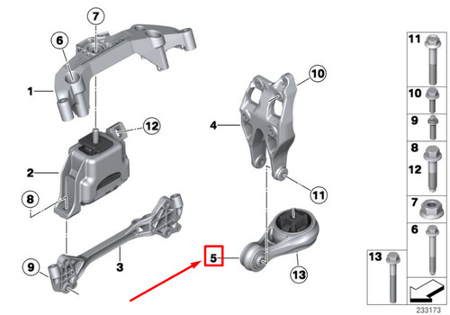 NEW MINI COUNTRYMAN R60 ENGINE SUSPENSION RUBBER MOUNT 22119806994 ...
