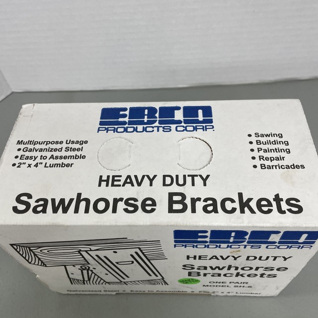 Ebco Stainless Steel Sawhorse Brackets Rust Resistant Standard Medium ...