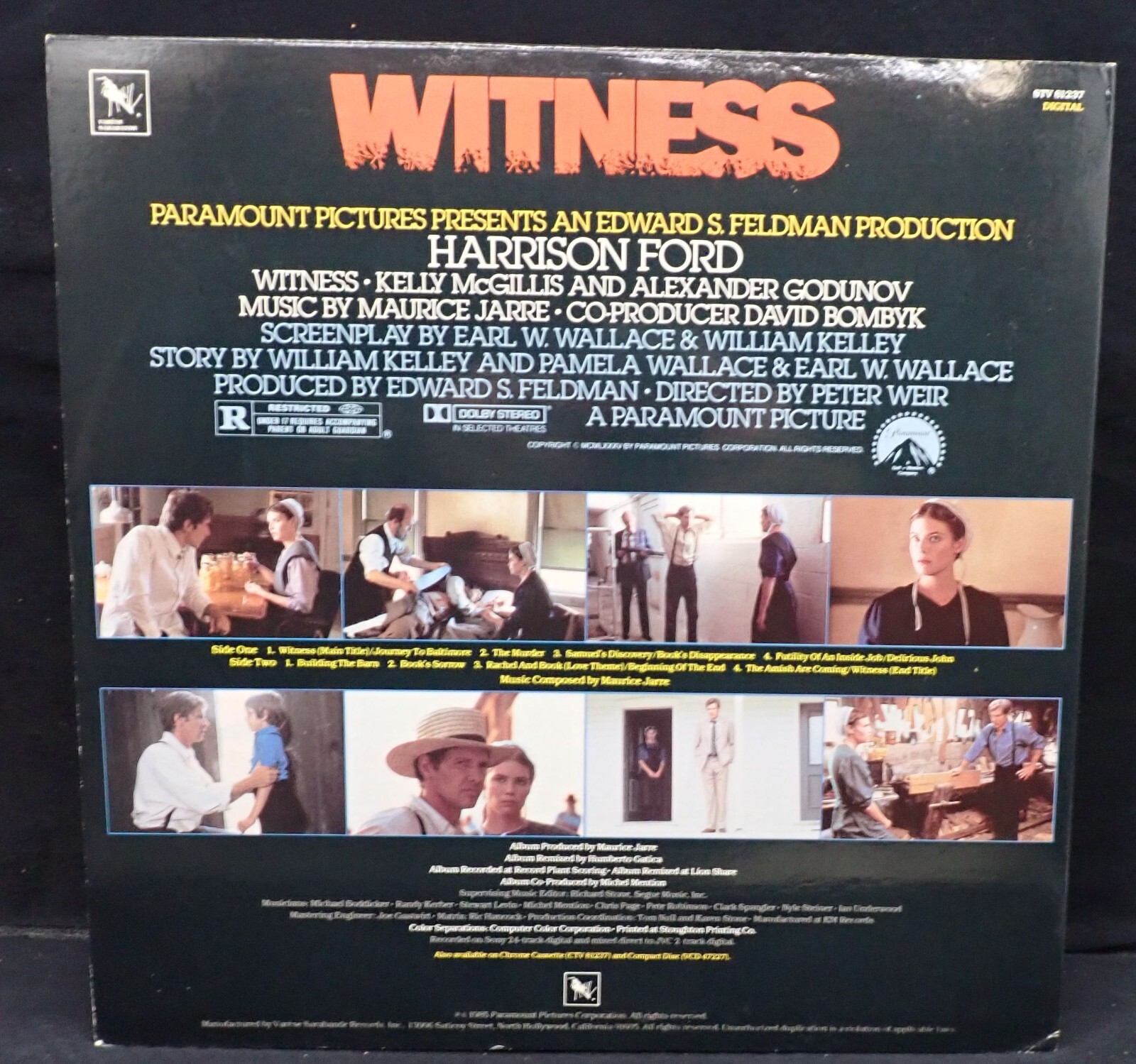Witness - Original Motion Picture Soundtrack - Varese Sarabande 1985 | eBay