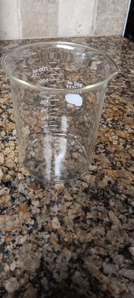 Pyrex No. 1000 Vintage Double Scale 800 ml Glass Single Spout Beaker | eBay