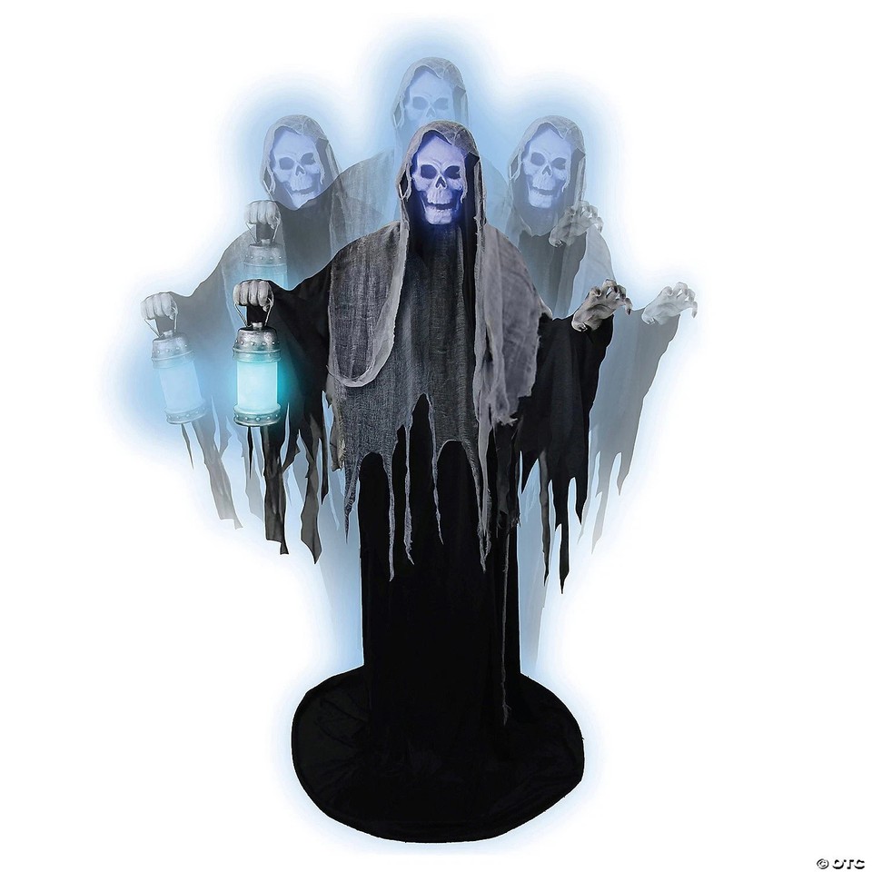 69" Animated Rising Ghost Reaper Halloween Decoration - Motion ...