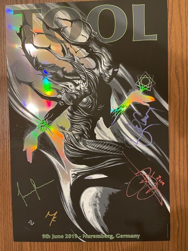 TOOL band signed concert poster Nuremberg, 9th June, 2019 x/275 Adi ...