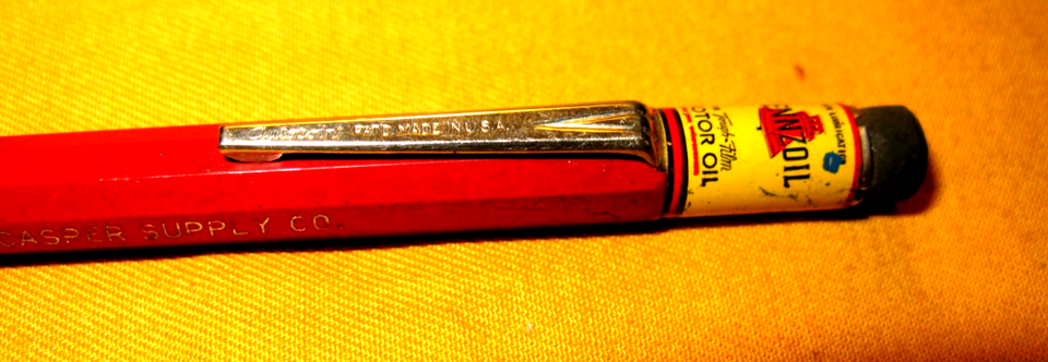 PRE-OWNED 76 AUTOPOINT MECHANICAL PENCIL MAROON PENCIL W/PENNZOIL ADV ...