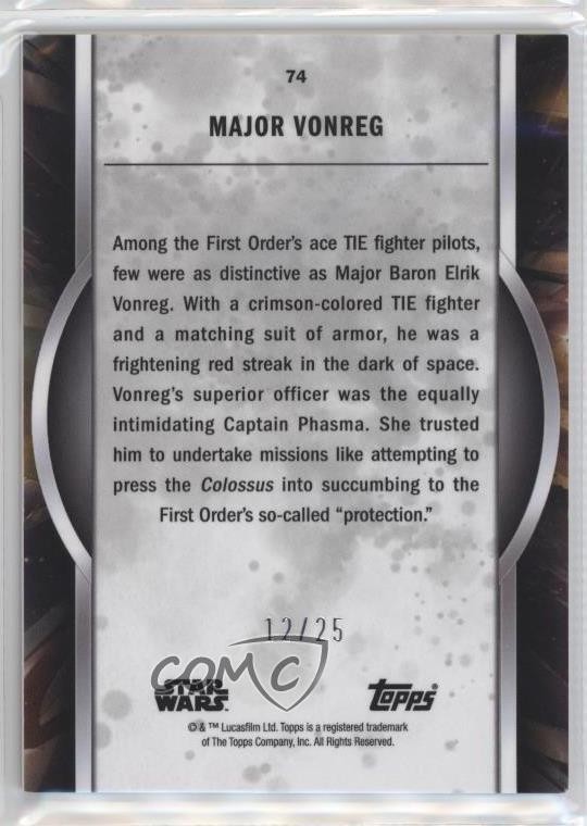 2022 Topps Star Wars Masterwork Red 12/25 Major Elrik Vonreg #74 8vc | eBay