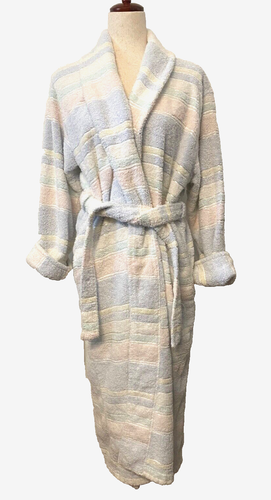 Vtg TALBOTS Women's M Bath Robe 100% Turkish Cotton Terry Cloth Pastel ...