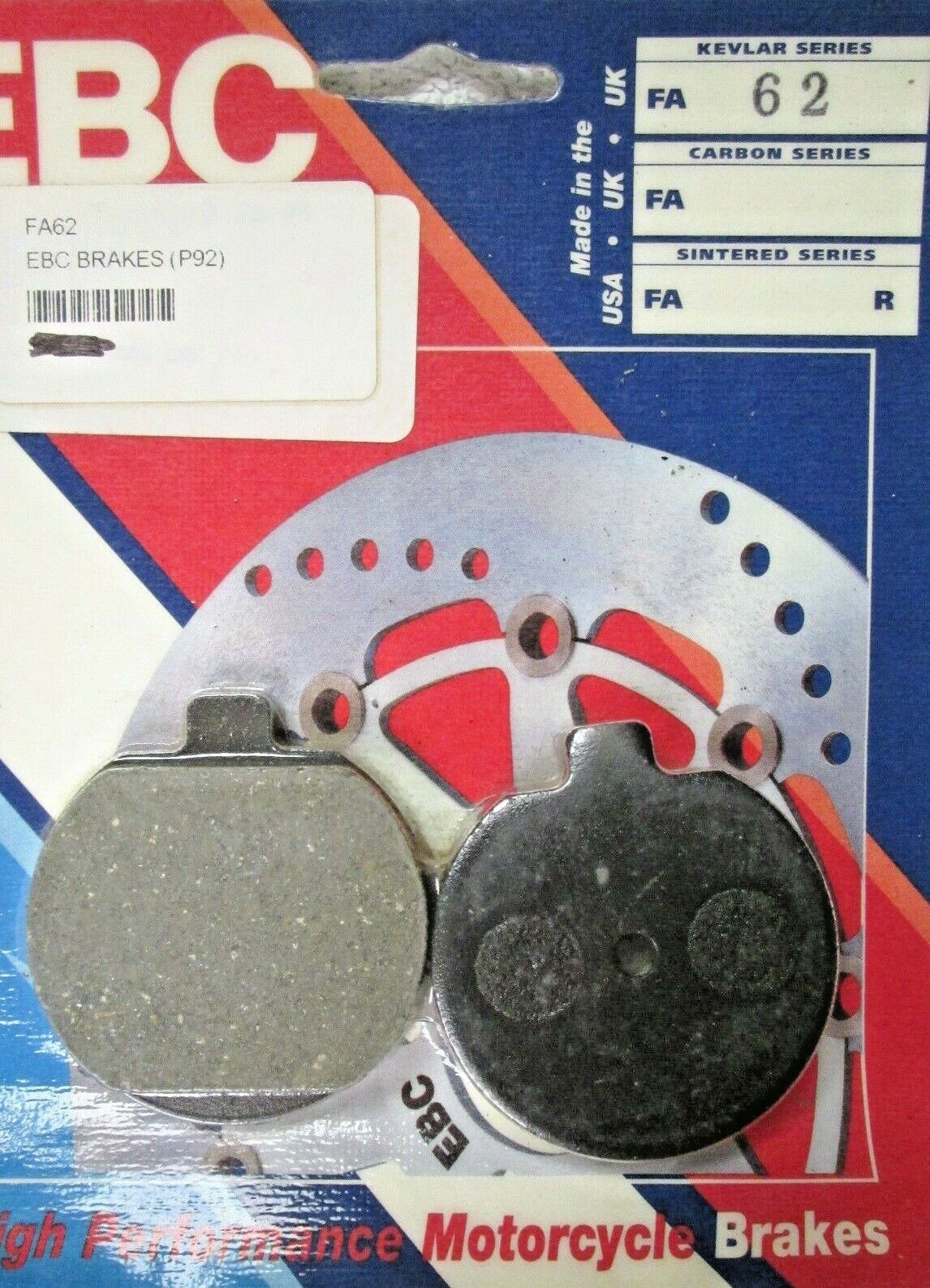 EBC FA62 BRAKES DISC PAD SET FRONT FITS OLDER KAWASAKI STREET BIKES | eBay