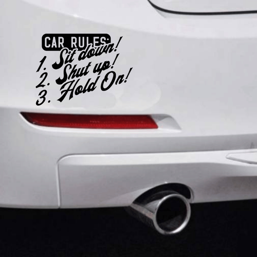 Sarcastic Car Bumper Sticker Funny Car Rules Window Car Decal Choose ...