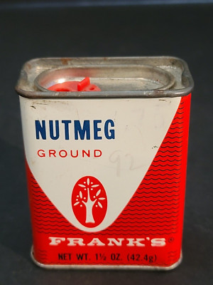 Vintage Frank's Ground Nutmeg 1-1/2 oz Spice Advertising Tin | eBay