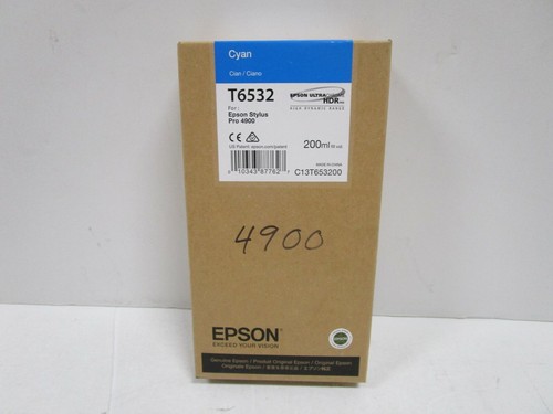 03/2020 GENUINE EPSON T6532 CYAN ULTRACHROME HDR INK STYLUS PRO 4900 ...
