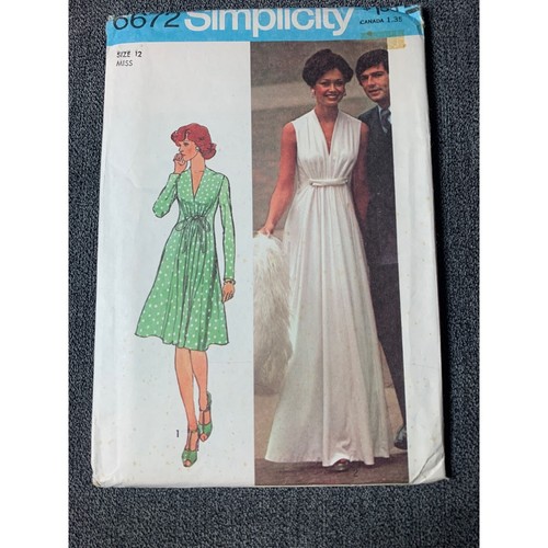 Simplicity Dress Misses Sewing Pattern sz 12 6672 - uncut | eBay
