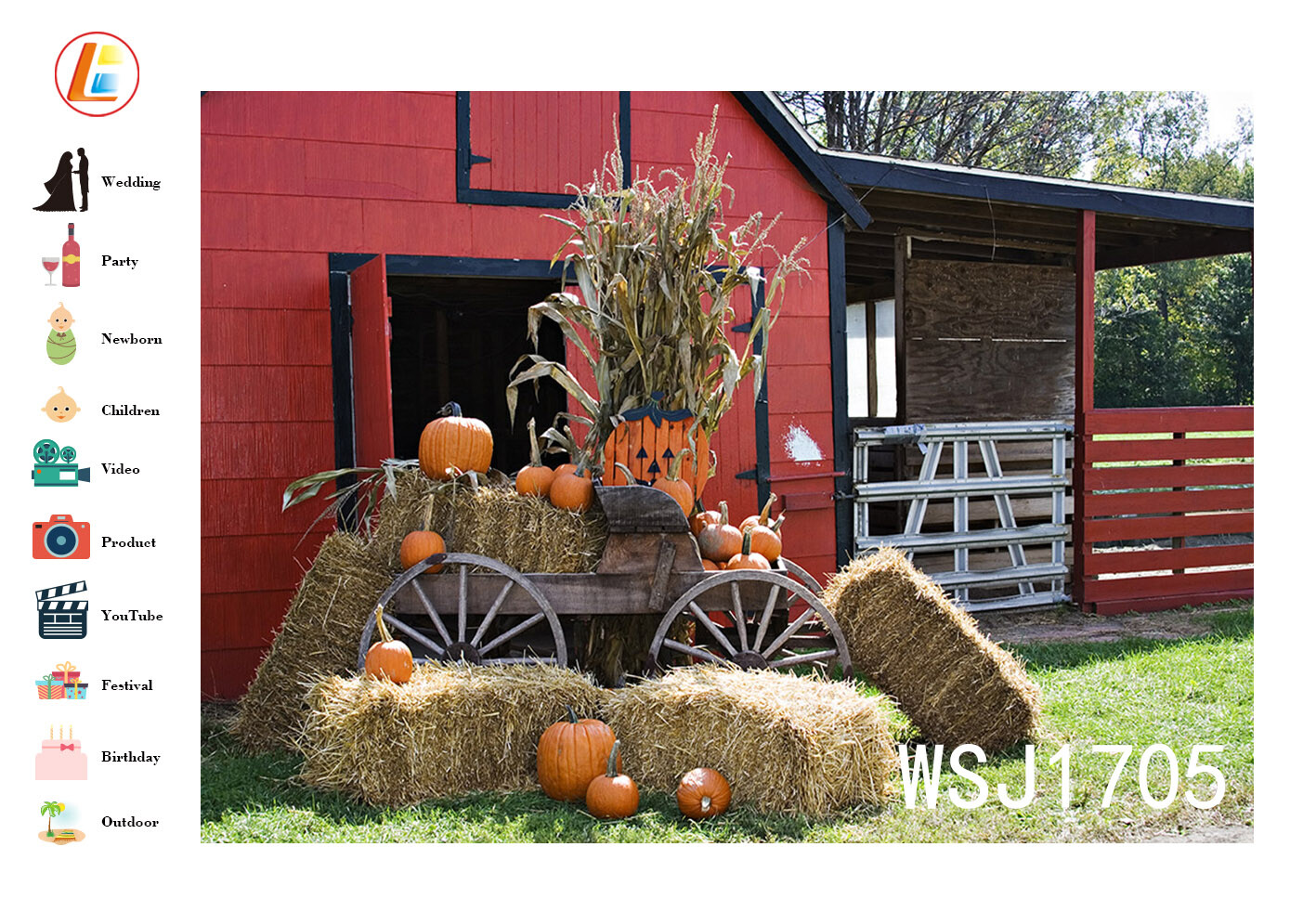 Fall Thanksgiving Backdrop Autumn Rustic Farm Pumpkin Haystack ...