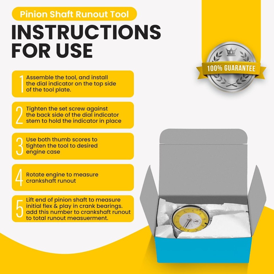 Crankshaft Runout & Gear Drive Backlash Tool 9015 for Harley Twin Cam ...