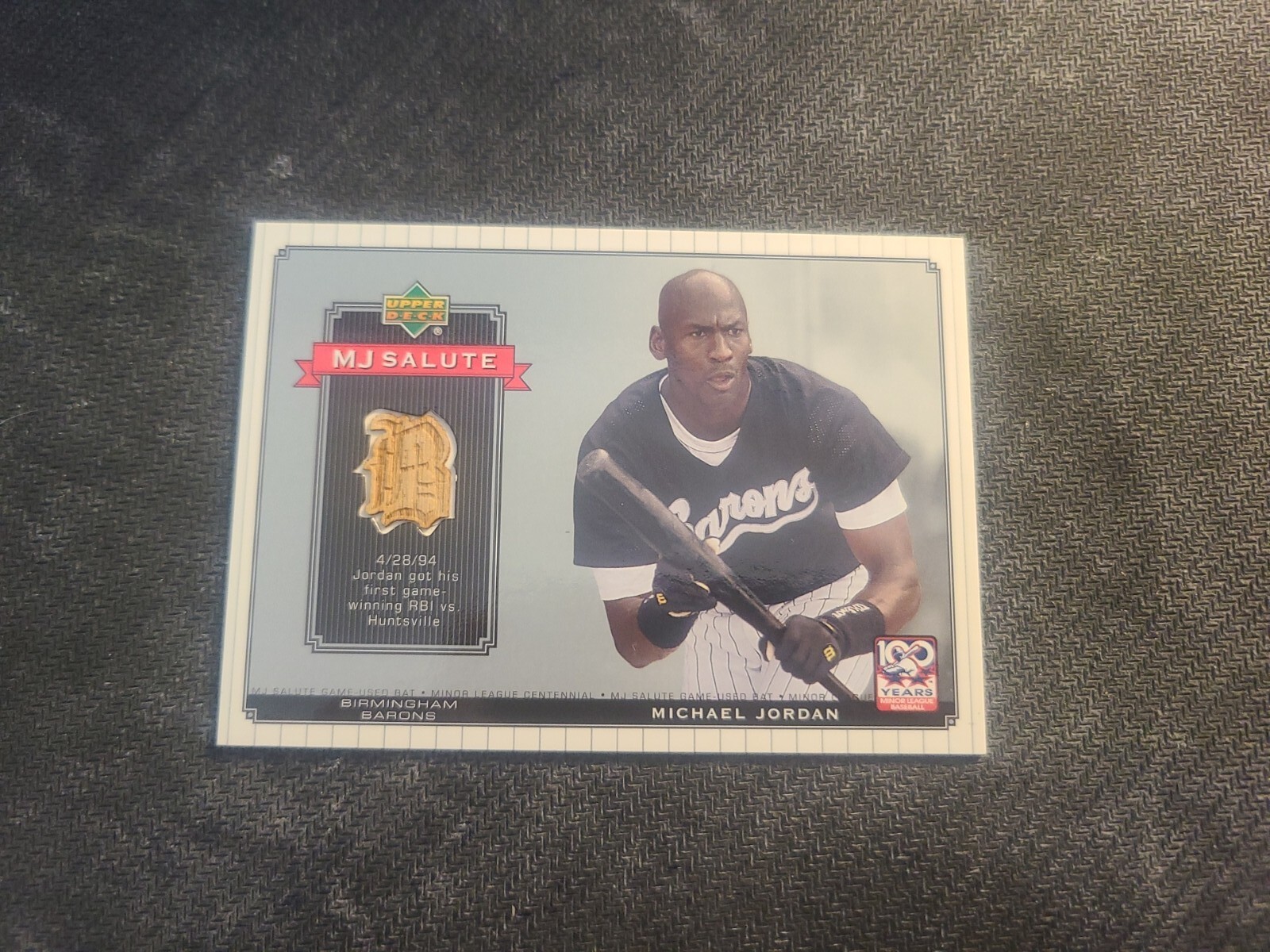 Michael Jordan - 2001 Upper Deck MJ Salute - Game-Used Bat Relic MJ-B5 ...