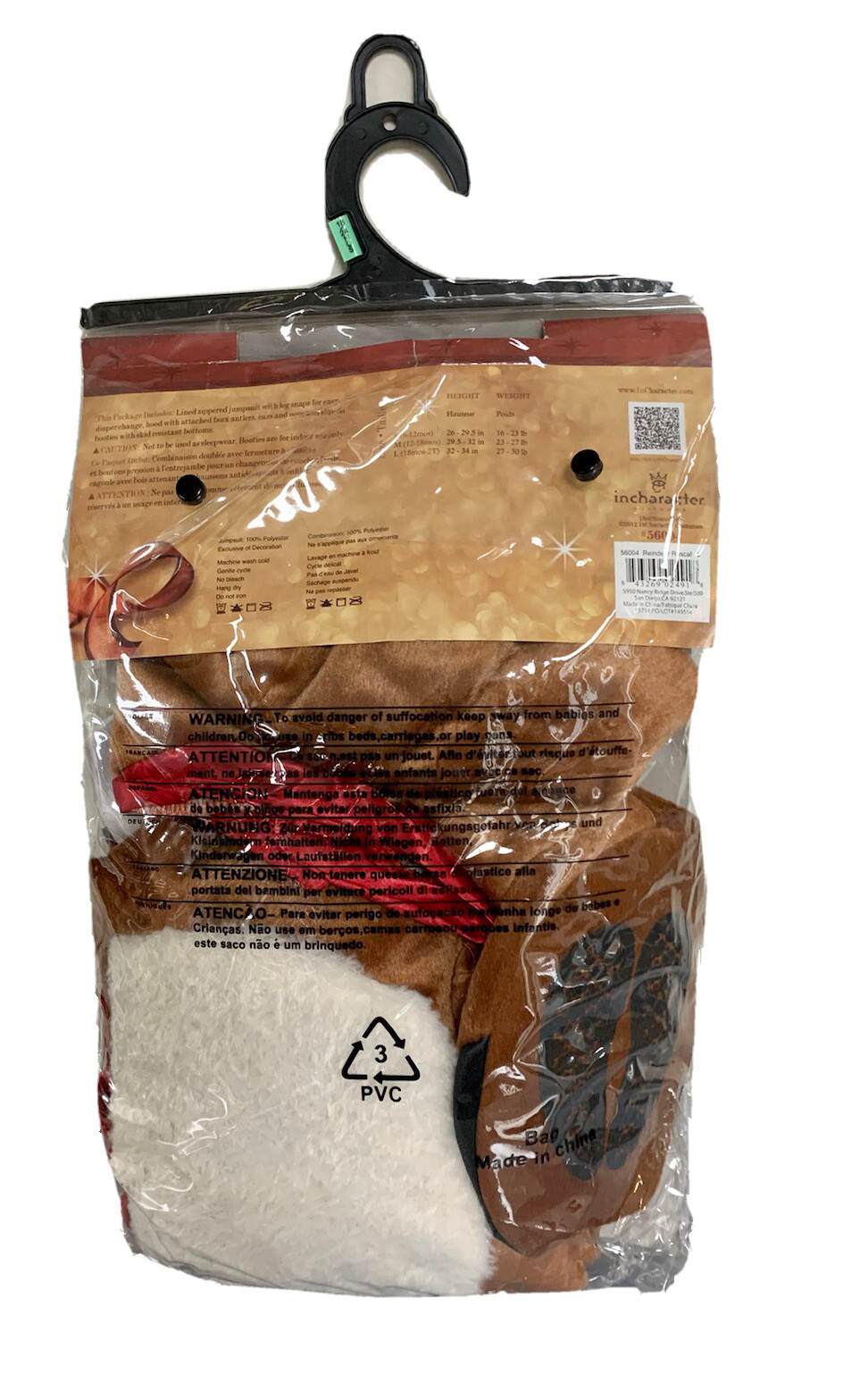 Incharacter Santa’s Reindeer Rascal Baby Toddler Costume Outfit 18 Mos ...