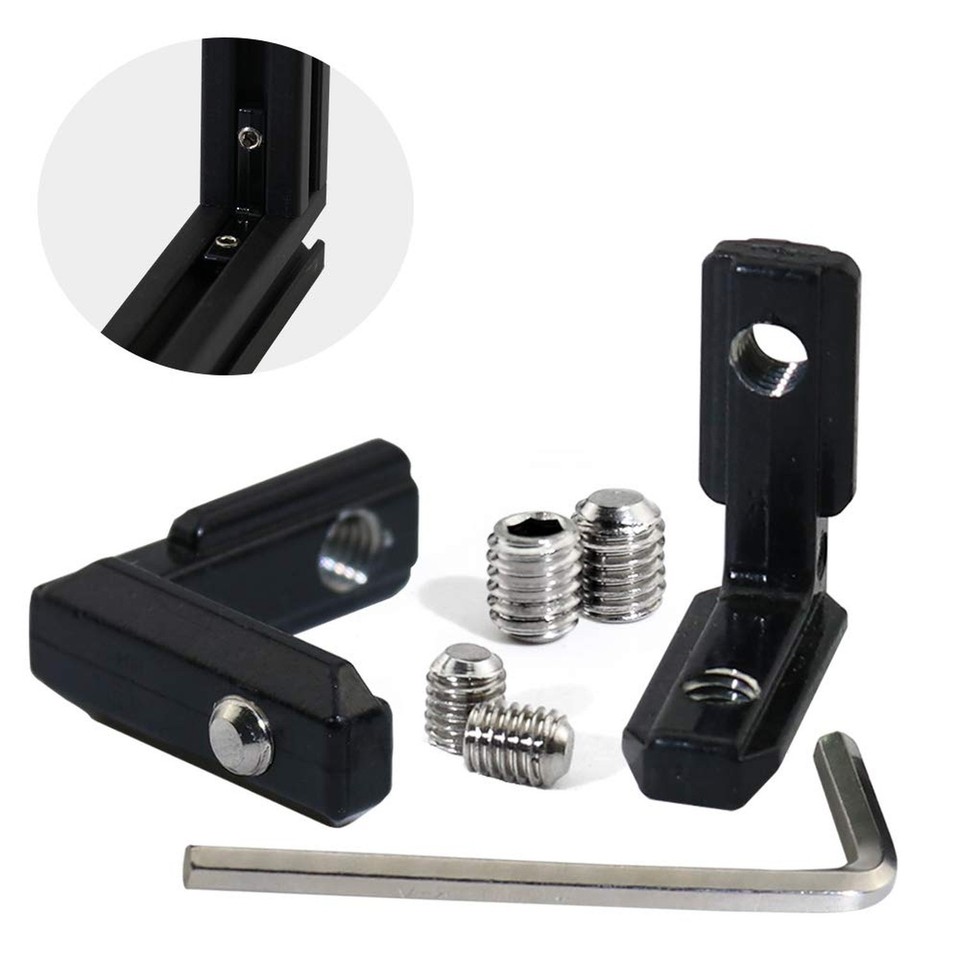 20pcs 2020 Series Black T Slot L-Shape Interior Inside Corner Connector ...
