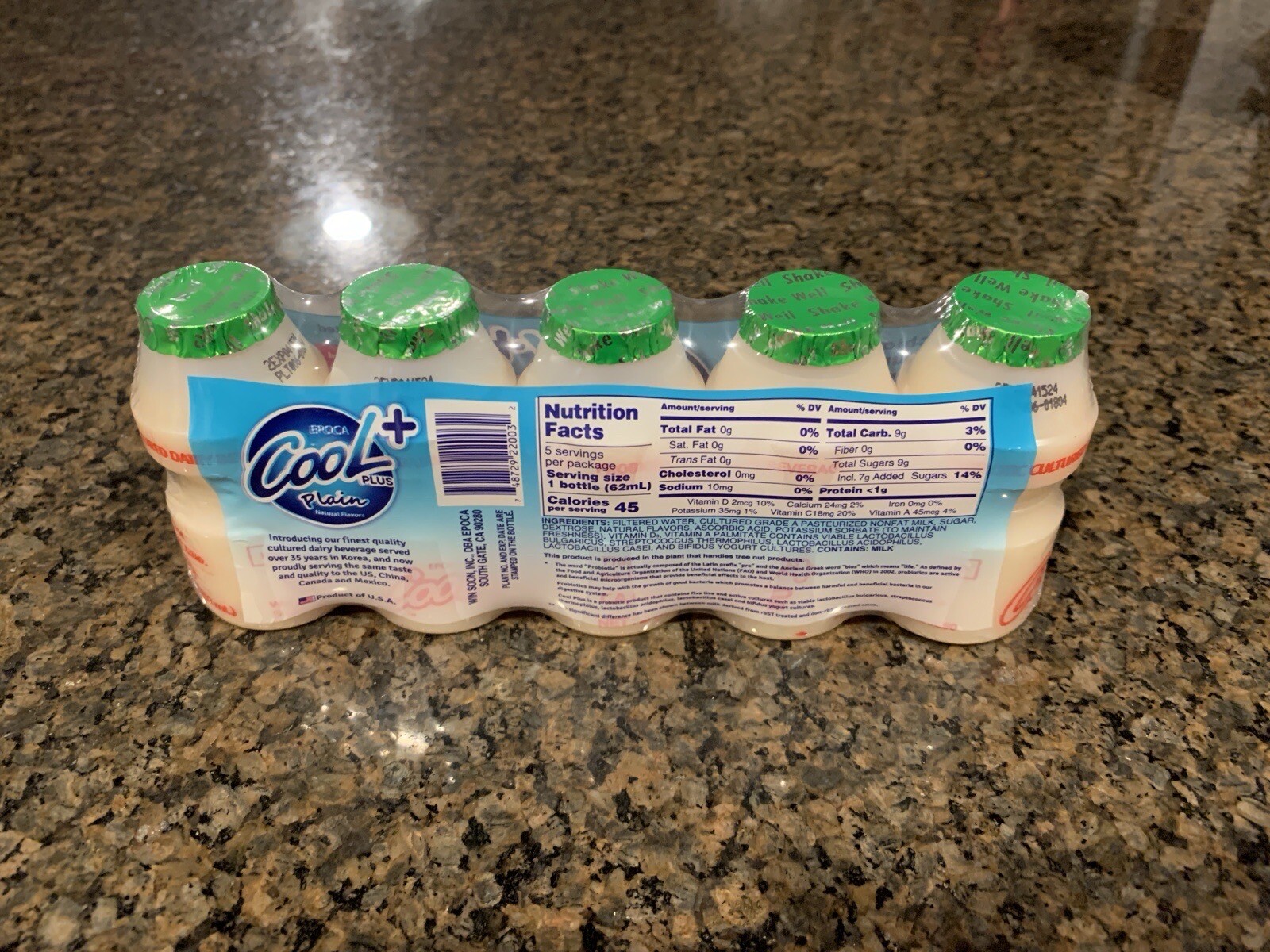 50 Bottles Epoca Cool plus Probiotic Cultured Dairy Beverage, 5 Active ...