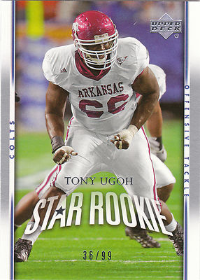 2007 Upper Deck Exclusives Tony Ugoh Arkansas Razorbacks RC 36/99 | eBay