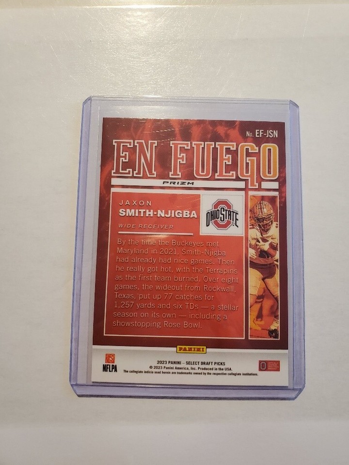 2023 Select Draft Picks En Fuego Silver Prizm Jaxon Smith-Njigba Rookie ...