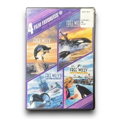 4 FILM FAVORITES FREE WILLY COLLECTION New DVD 1 2 3 4 Killer Whale ...