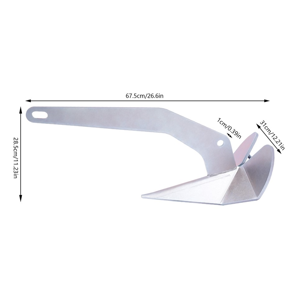 Boat Anchor 22 lb 10 kg Triangular-shaped Galvanized Steel, Boats From ...