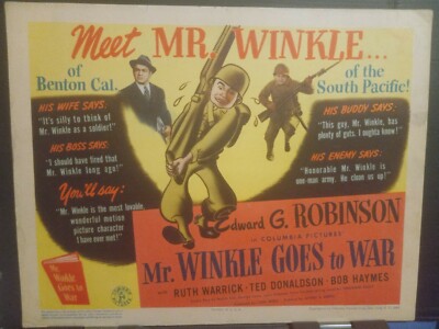 Title Card 1944 MR. WINKLE GOES TO WAR Edward G. Robinson WWII Ruth ...