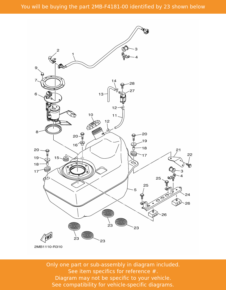 YAMAHA Damper Locating 1 2MB-F4181-00 Fowlers Parts OEM for sale online ...