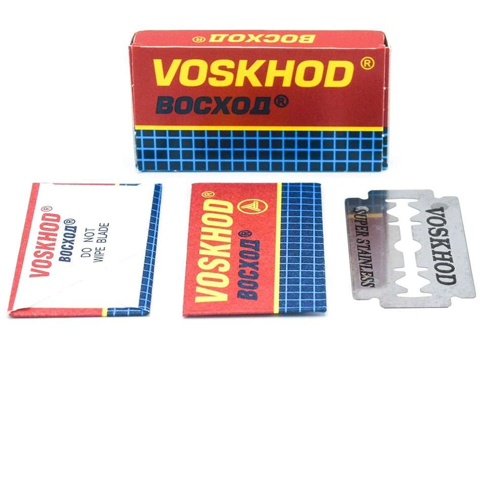 100 Voskhod Teflon Coated Double Edge Safety Razor Shaving Blades-Made ...