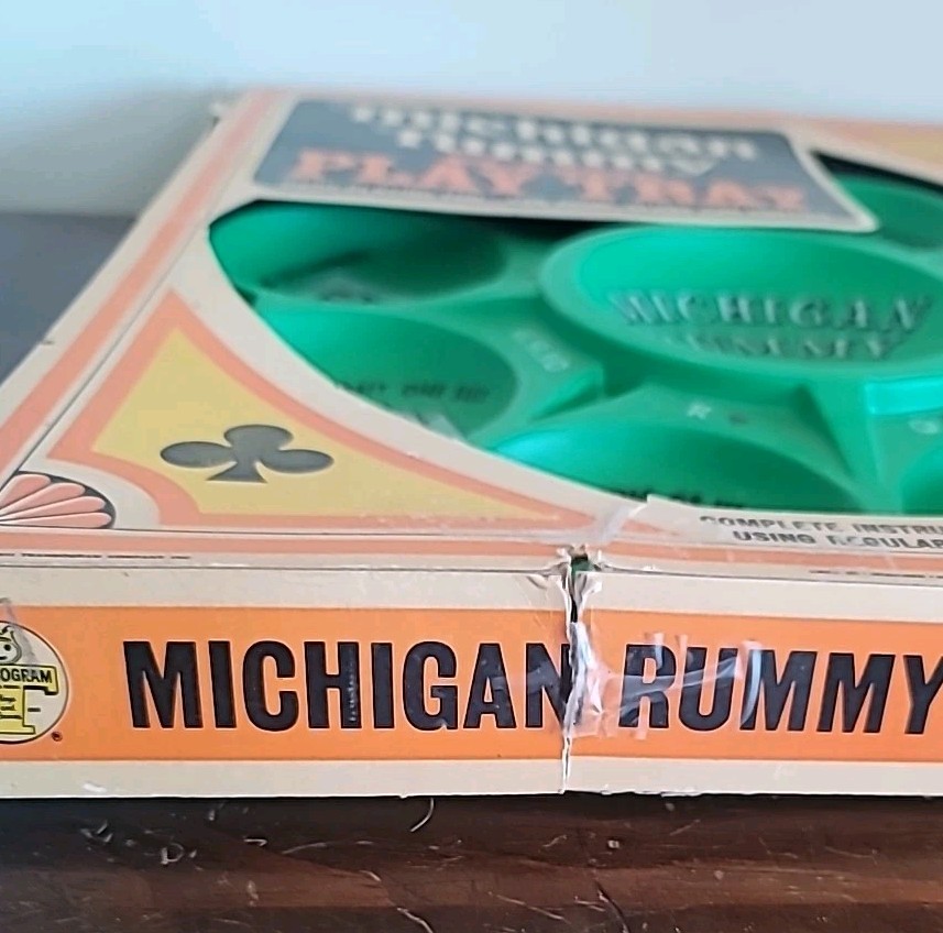 VTG 1966 Transogram Michigan Rummy Cat Card Game Plastic Play Tray w ...