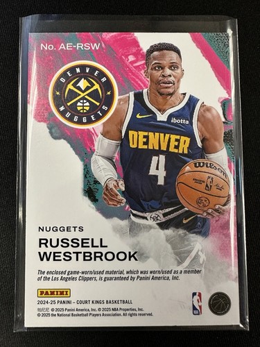 2024-25 Panini Court Kings Endeavors Russel Westbrook Game Worn Patch # ...
