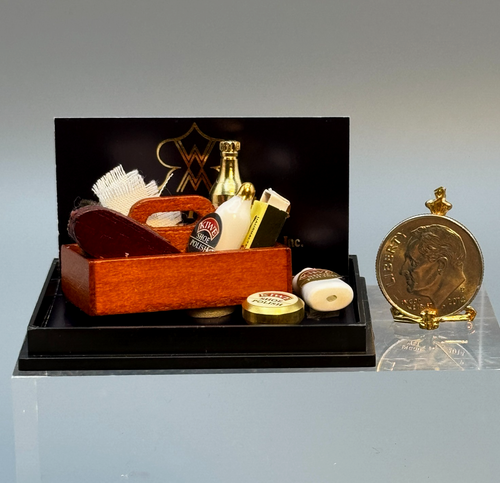Reutter Porcelain Shoeshine Box with lots of Equipment Dollhouse ...